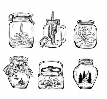 Трафареты стеклянной банки (120 фото) 🔥 BipBap.ru